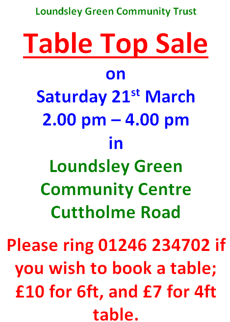 Table Top Sale March 2015 - Loundsley Green Community TrustLoundsley ...